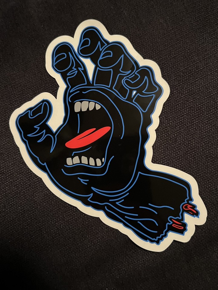 Santa Cruz Original Screaming Hand Black Skateboarding Surf Sticker! | eBay