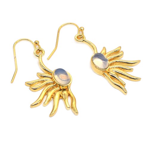 Blue Opalite Sun Earrings Christmas Gift Gold Plated Fashion Jewelry l726 | eBay
