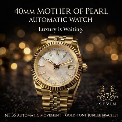 Sevin Customs Mother Of Pearl Gold Automatic NH35 | eBay