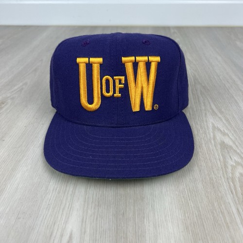 Vintage 80s Washington Huskies UW New Era Pro Model Hat Cap Made in USA ...