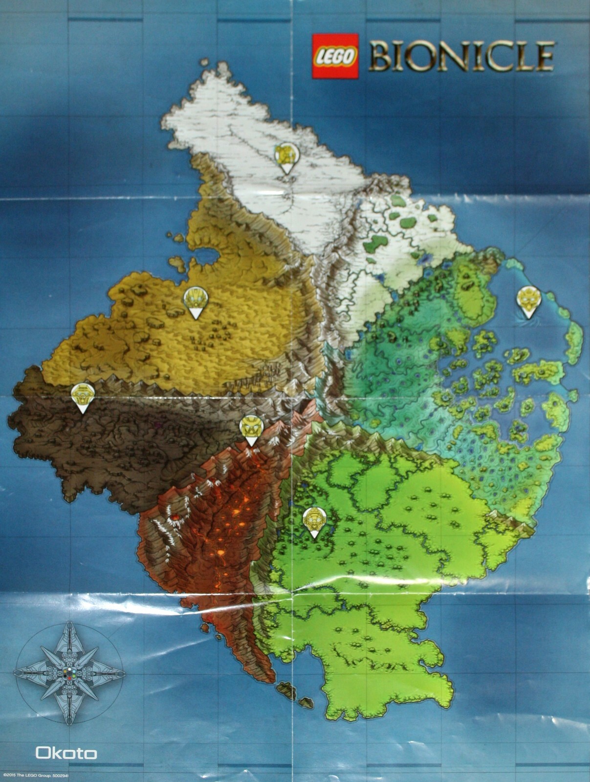 Lego Bionicle Poster Okoto Hero Pack Collectible Display Map & Stickers ...
