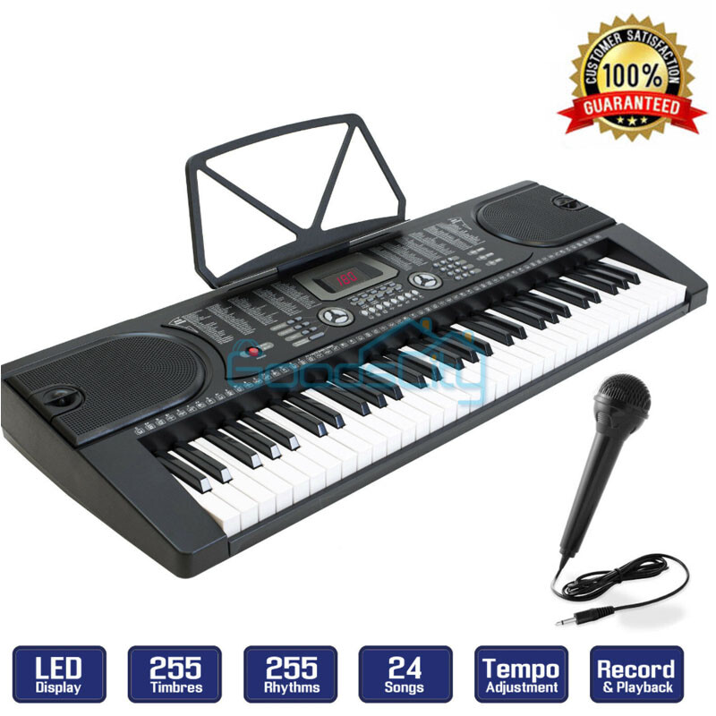 61 Key Music Electronic Keyboard Electric Digital Piano Organ w/ Stand ...