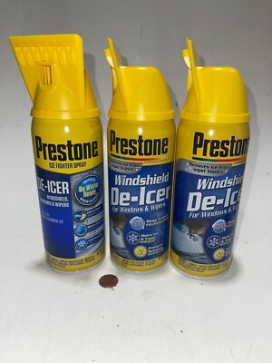 Prestone Windshield De-Icer Spray Cans 3 Pack 11oz Each W/ Built In ...