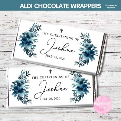 DIGITAL or PRINTED CHRISTENING BIRTHDAY CHOC WRAPPER ALDI PARTY FAVOUR ...