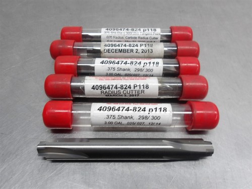 5 NEW! PTG .300/.298" Tangent Point Carbide Radius Cutter 3/8" Shank ...