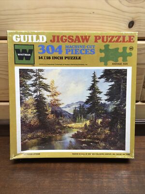 Vintage Whitman Guild B4425 No. 168 Mountain Stream Jigsaw Puzzle New ...