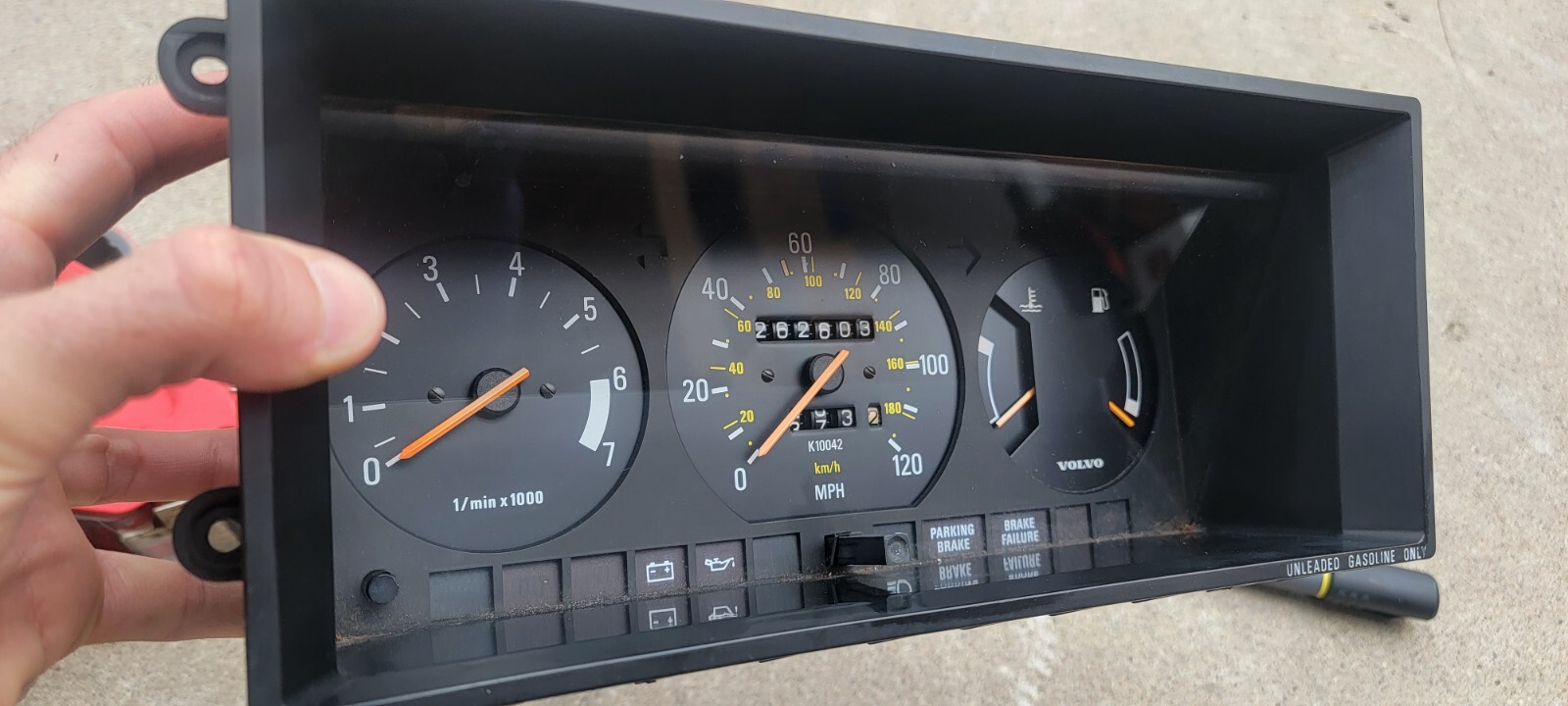 1986-1991 Volvo 240 GL 242 244 245 Instrument Cluster Clock Tachometer ...