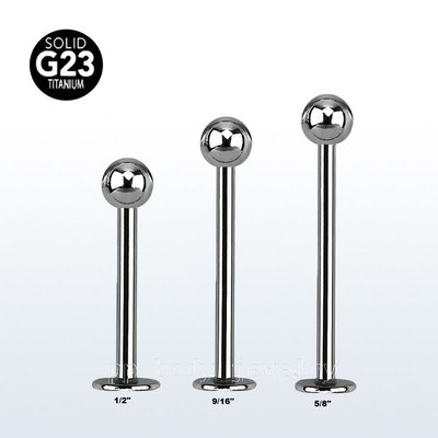 16G 14G G23 Solid Titanium EXTRA LONG Labret Cheek Piercing 1/2"- 5/8 ...