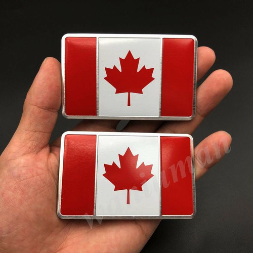 2x Canada Canadian Flag Motorcycle Gas Tank Sticker Decal Car Emblem ...
