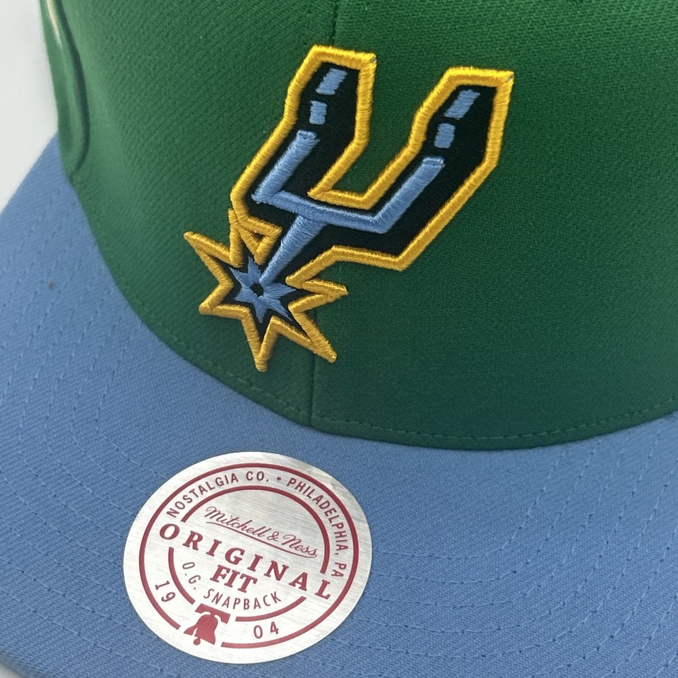 San Antonio Spurs Hat Mitchell Ness OSFM OG Fit Dynasty Green Logo New ...