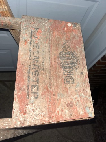 Vintage Wooden 4 Step Ladder Rustic Primitive Watling with Shelf 60” | eBay