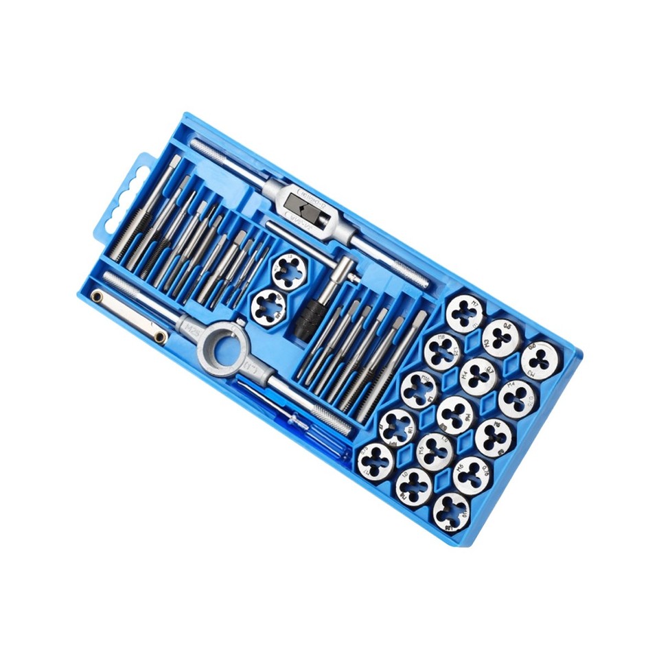 Metric Tap & Die Set 40pcs, Rethreading Tool Kit, Coarse/Fine Threads ...