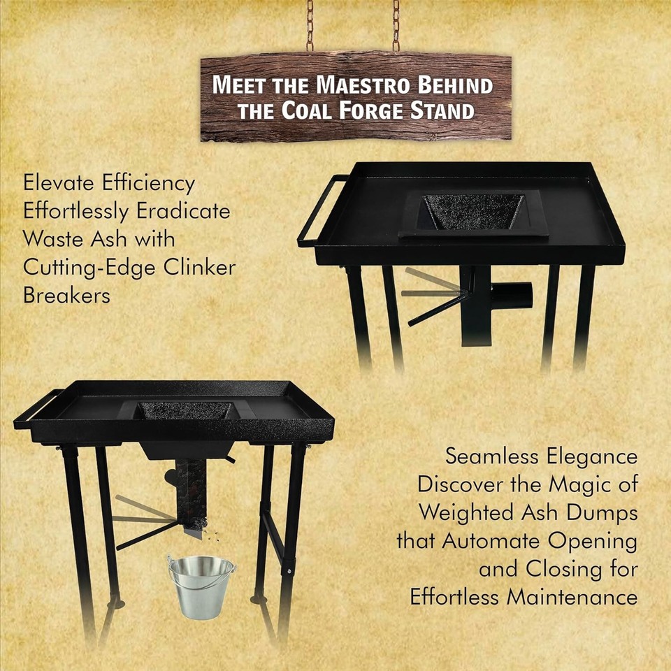 Coal Forge Stand & fire Pot Blacksmith Forge kit- Forge Starter kit ...