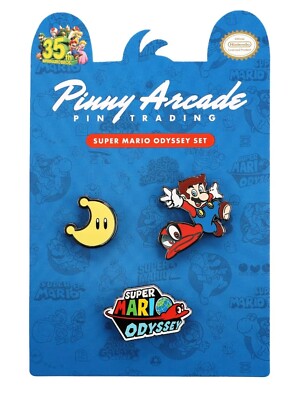 💥 DISCONTINUED Mario 35TH ANNIVERSARY PINNY ARCADE PIN SET (Odyssey ...