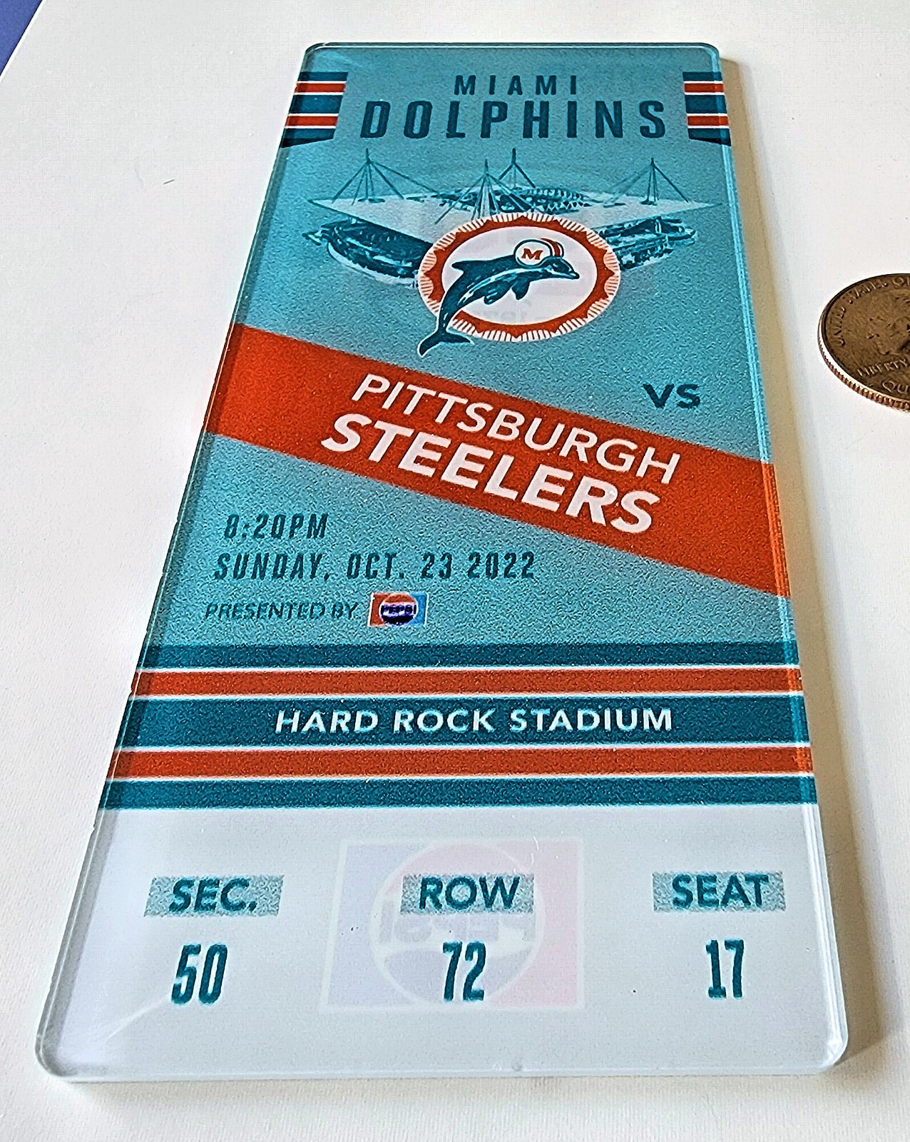 MIAMI DOLPHINS - 50th ANNIV - 1972 PERFECT SEASON COMMERATIVE TICKET NFL - RARE | eBay
