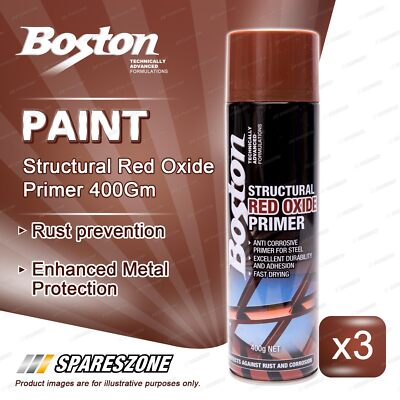 3x Boston Structural Red Oxide Primer Metal Protection Paint 400G ...