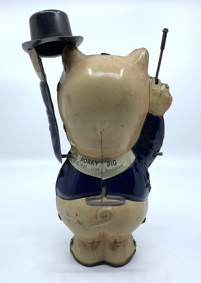 Antique 1939 Rare Porky Pig Wind Up Toy Marx Co. Leon Schlesinger With ...