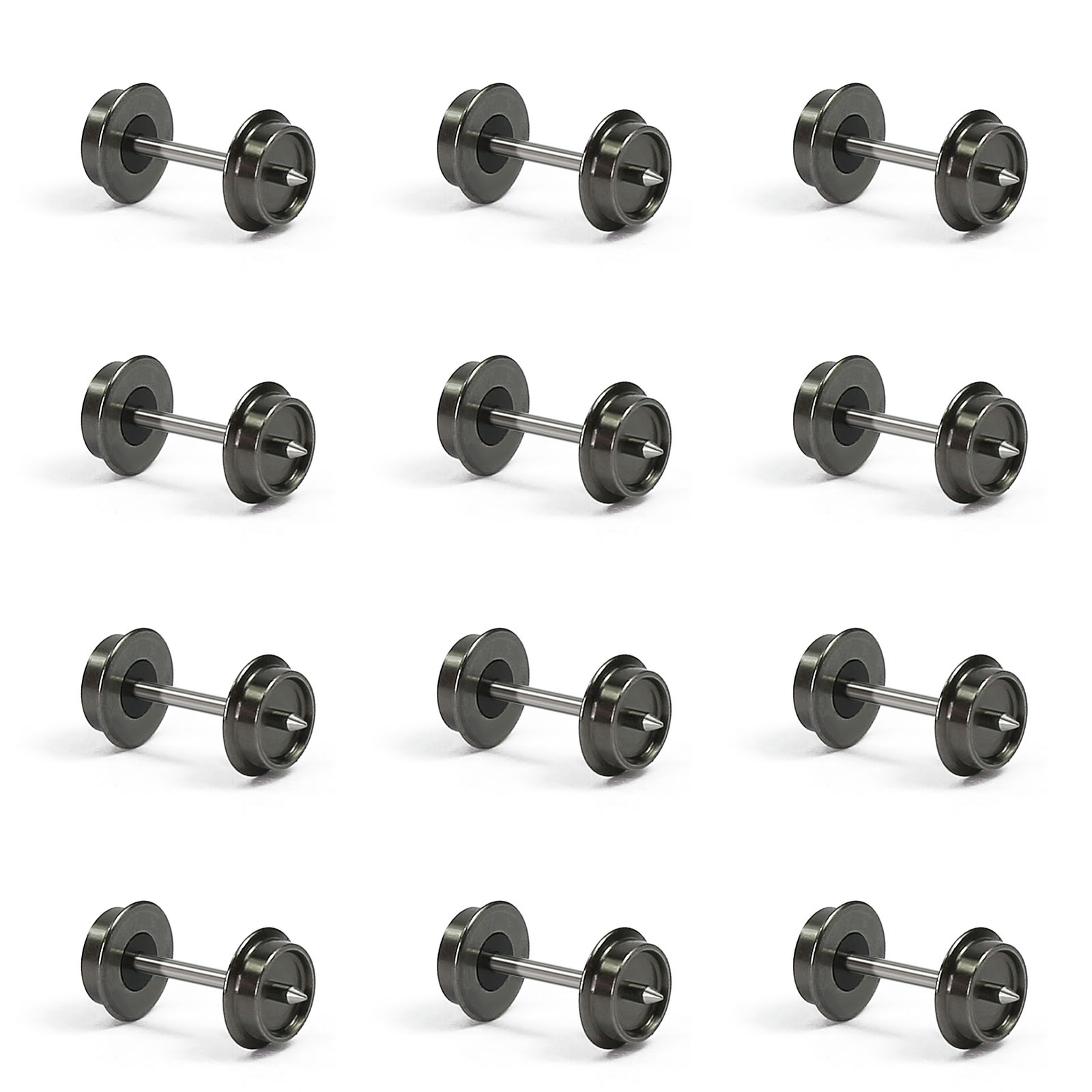 Evemodel Wheelsets 12pcs N Gauge 33" Metal Axle DC Wheel Model Trains ...