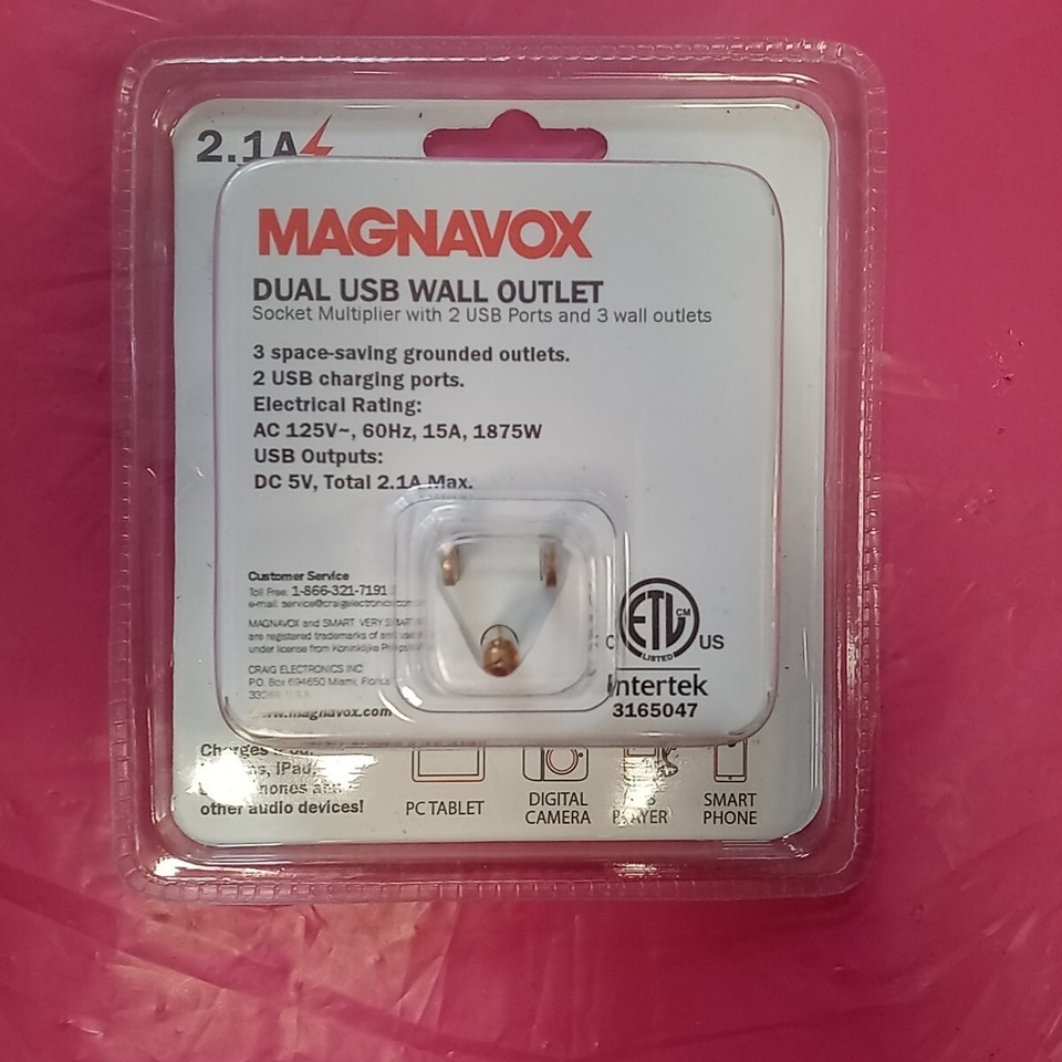 Magnavox MC3313 Desktop Dual USB ports + 3 Wall Outlets | eBay