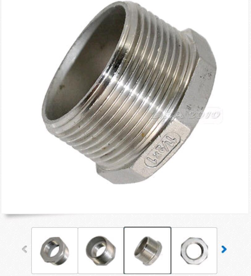 NPT threaded SS 304 HEX Reducing bush adapter Pipe Reducer Fitting ...
