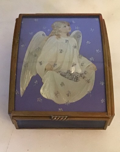 Enesco Art Angel Trinket Jewelry Box Thomas Cathey Collection Brass ...