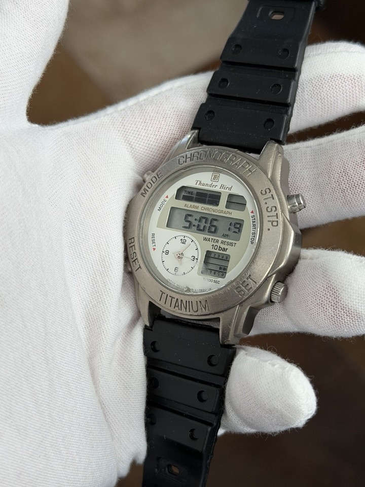 Rare Vintage Citizen Thunderbird Titanium Men’s Ana-Digi Sports Watch ...