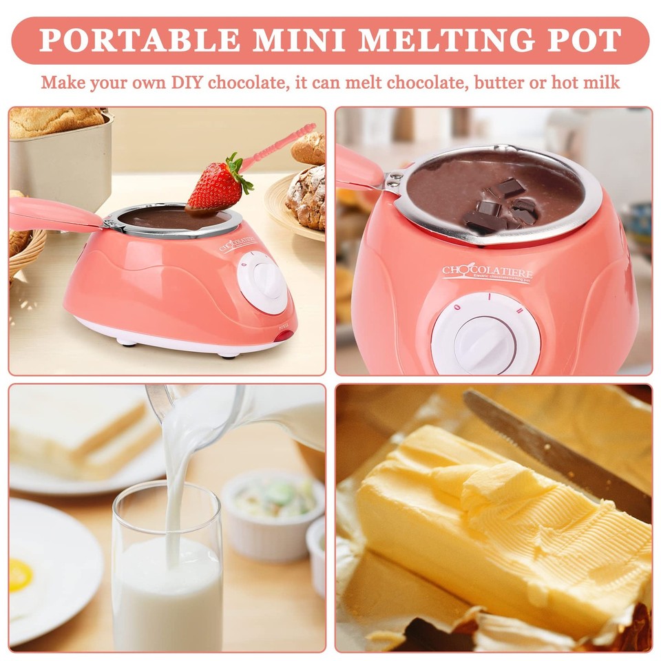 8.45oz Melting Fondue Set,MINI Chocolate Melting Pot,Chocolate Fondue ...
