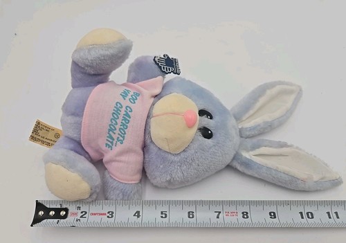 Vintage 1985 Applause Blue Easter Bunny Plush Boo Carrots Yay Chocolate ...