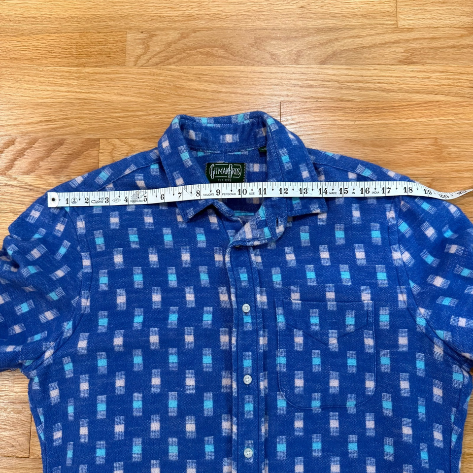 Gitman Bros Vintage Brushed Cotton Blue Flannel Shirt Medium | eBay