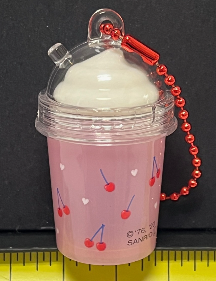 Sanrio Hello Kitty Pink Frappe Drink Screw Top Compartment 2" Keychain ...
