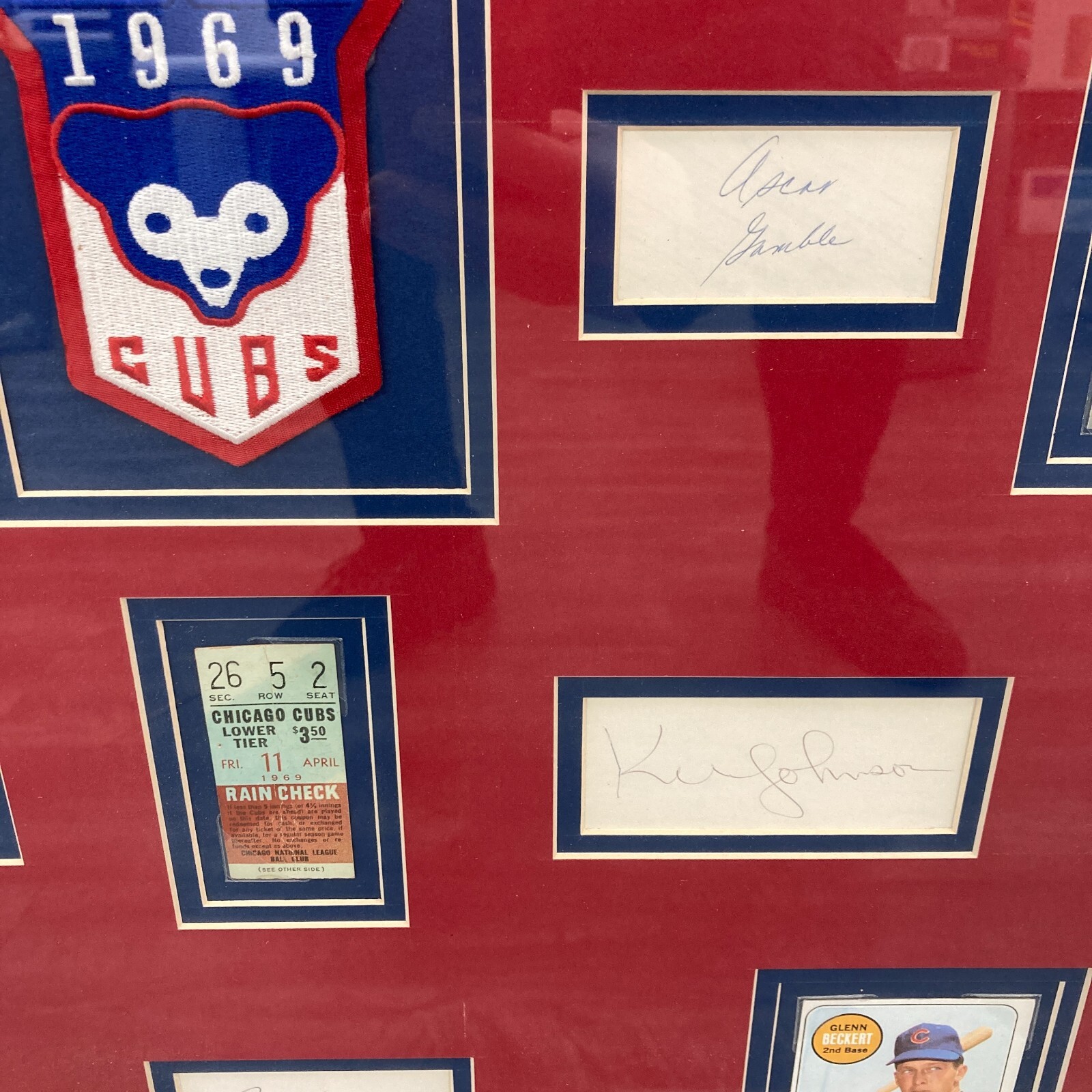 Beautiful 1969 Chicago Cubs Team Signed Framed Display 40 Signatures ...