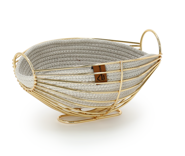 Woven Storage Basket Unit Bedroom Bathroom Baskets Home Organiser Metal ...