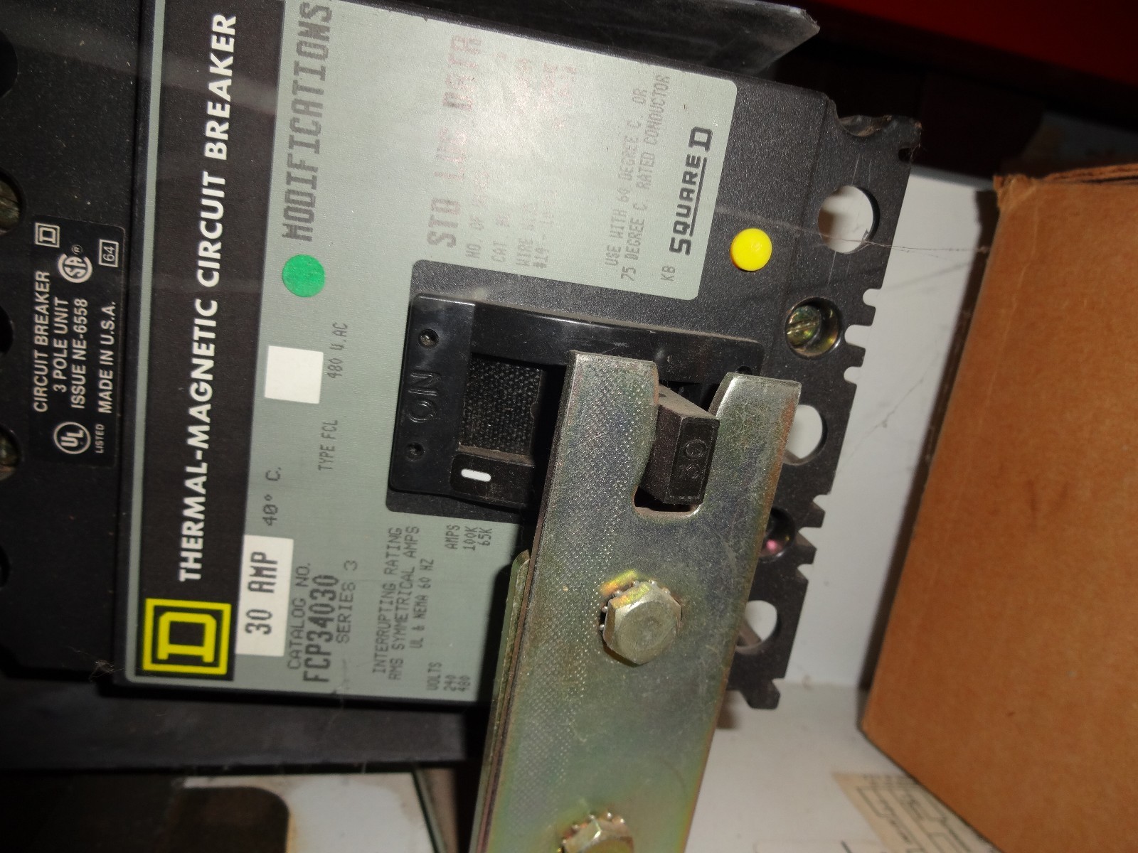 Square D 30 Amp 3 Pole Cicuit Breaker FCP34030 with FA100-3MC6 Mcc ...