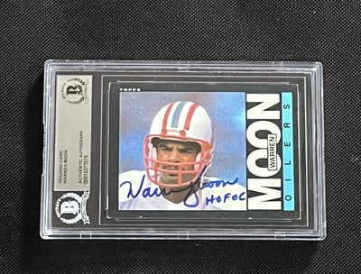 HOF WARREN MOON 1985 TOPPS ROOKIE SIGNED AUTOGRAPHED CARD BECKETT BAS ...