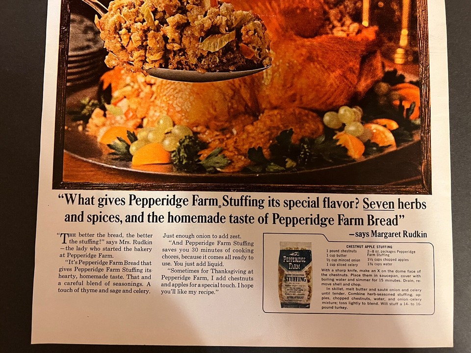 Pepperidge Farm Stuffing Seven Herbs and Spices Thanksgiving 1965 ...