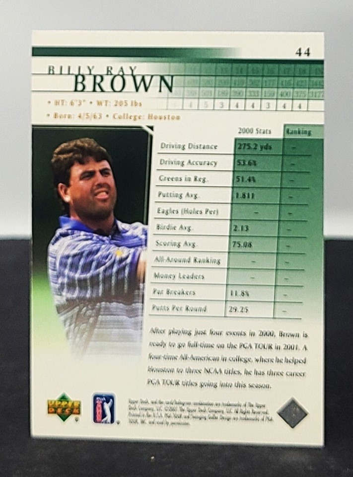 BILLY RAY BROWN signed Autograph 2001 Upper Deck Golf Trading Cards #44 ...
