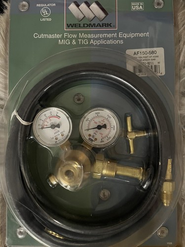 Weldmark AF150-580 Flow Gauge Regulator w/ 10FT Hose Cutmaster Flow/mig ...