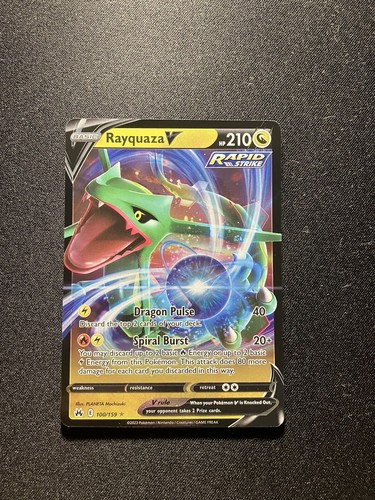 Pokémon TCG Rayquaza V Crown Zenith 100/159 Holo Ultra Rare | eBay