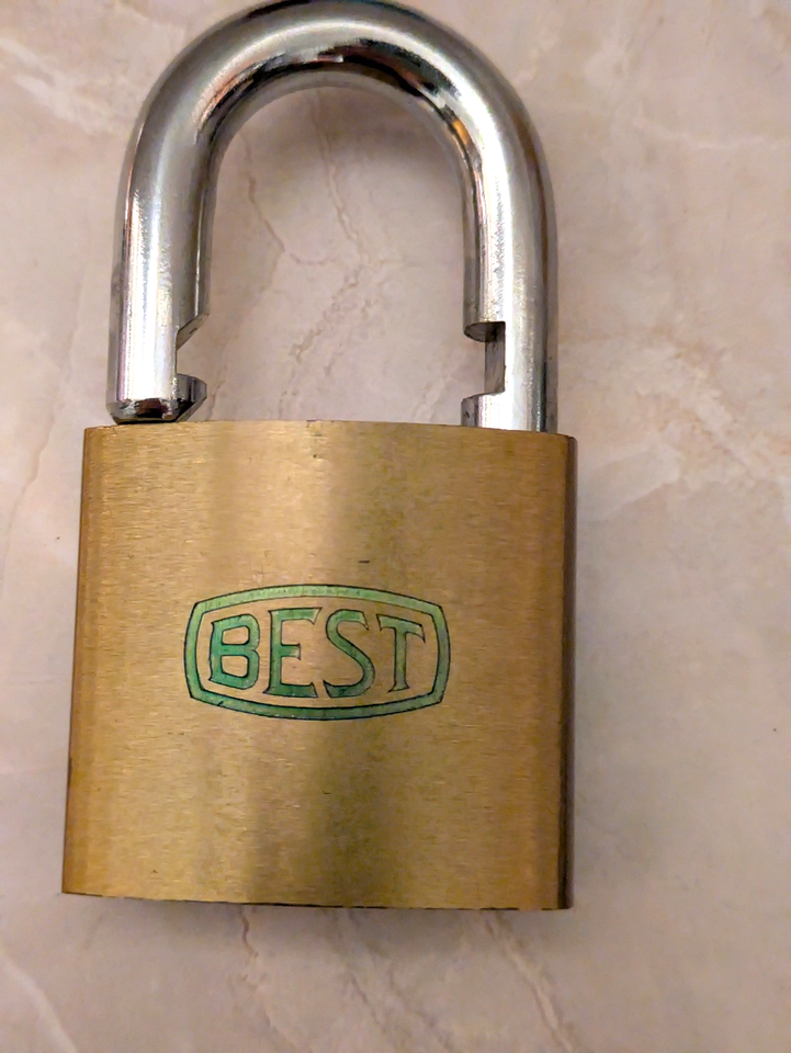 Vintage BEST Heavy Duty Padlock With 2 Numbered Keys and 2 Unnumbered ...