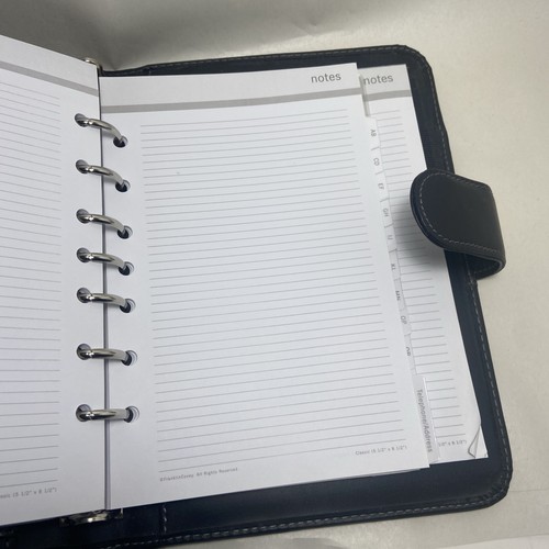 Franklin Covey Black Faux Leather Classic Planner 7-Ring Snap Binder | eBay