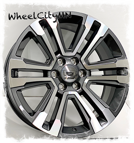 22" gunmetal machine Cadillac Escalade OE 23217243 replica 5822 wheels ...