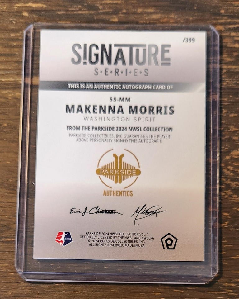2024 Parkside NWSL Vol 1 Makenna Morris Signature Series RC Auto /399 ...