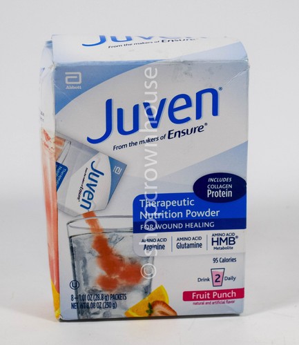JUVEN Therapeutic Nutrition Powder 8 pks FRUIT PUNCH collagen protein ...