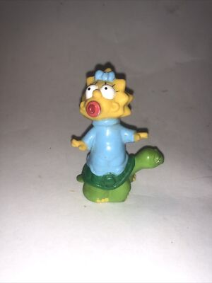 THE SIMPSONS MAGGIE SIMPSON STANDING ON TURTLE FIGURE 1990 VINTAGE 3 ...