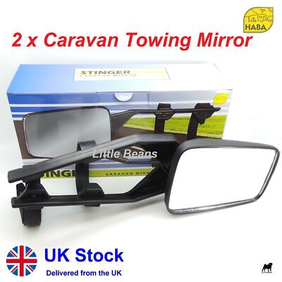 Caravan Towing Mirrors Car Door Wing Mirror Extensions Easy Fit 4x4 ...