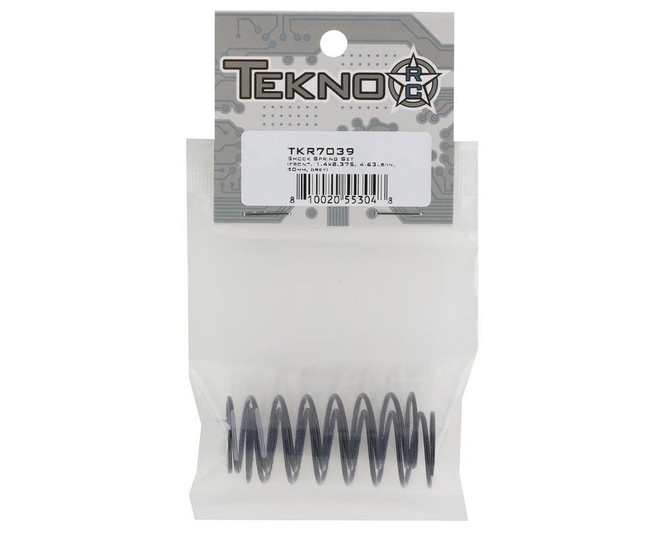 Tekno RC 50mm Front Shock Spring Set (1.4x8.375mm) (Grey - 4.63lb/in ...