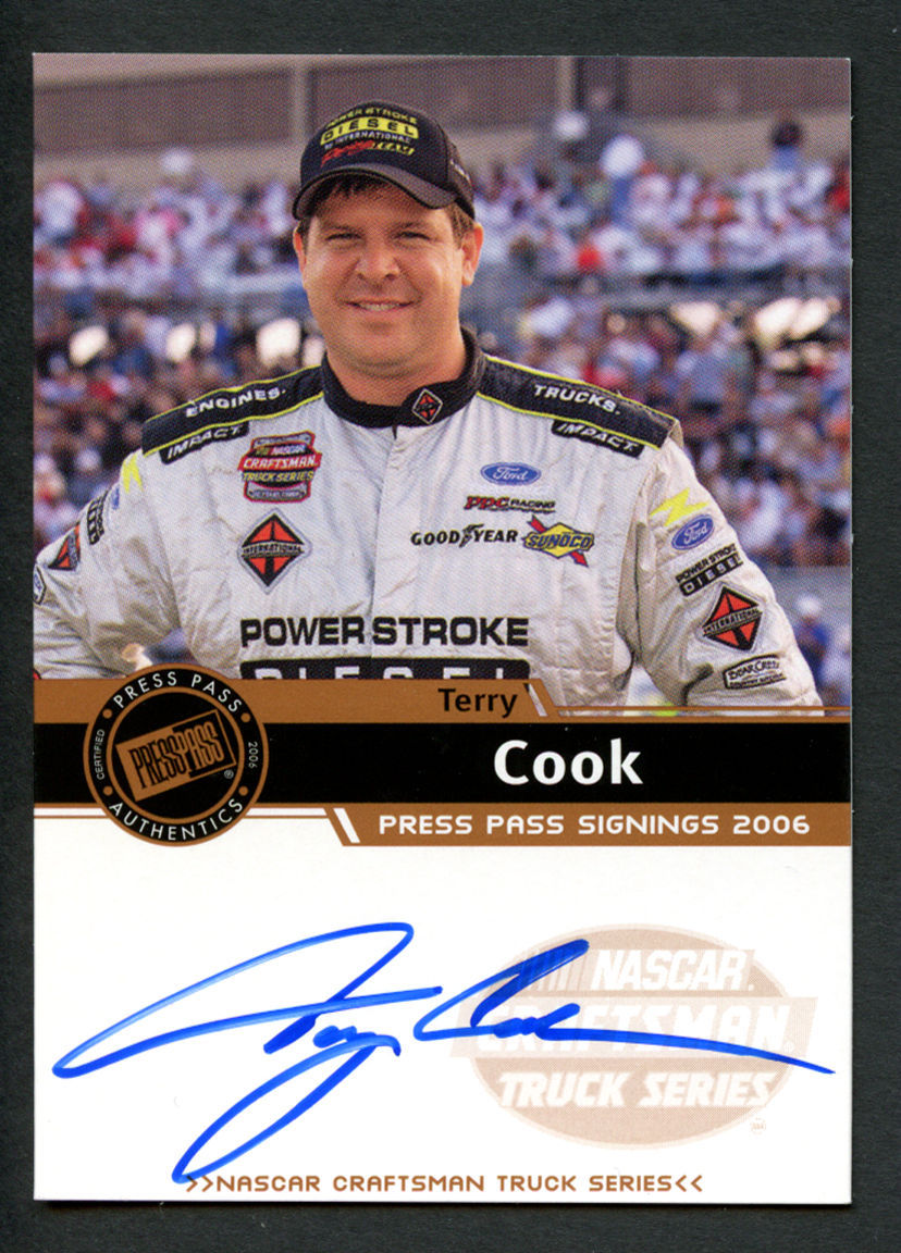 Terry Cook signed autograph auto 2006 Press Pass Signings NASCAR ...