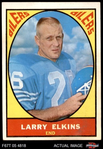 1967 Topps #49 Larry Elkins A Oilers COMMON VARIATION Baylor 5 - EX | eBay
