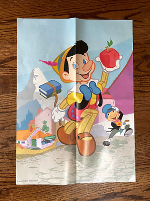 Vintage Walt Disney's Pinocchio Scholastic Book Poster 14.5" x20 ...