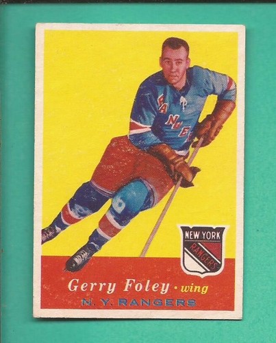 1957-58 TOPPS # 57 GERRY FOLEY Rookie New York Rangers Excellent-Mint ...